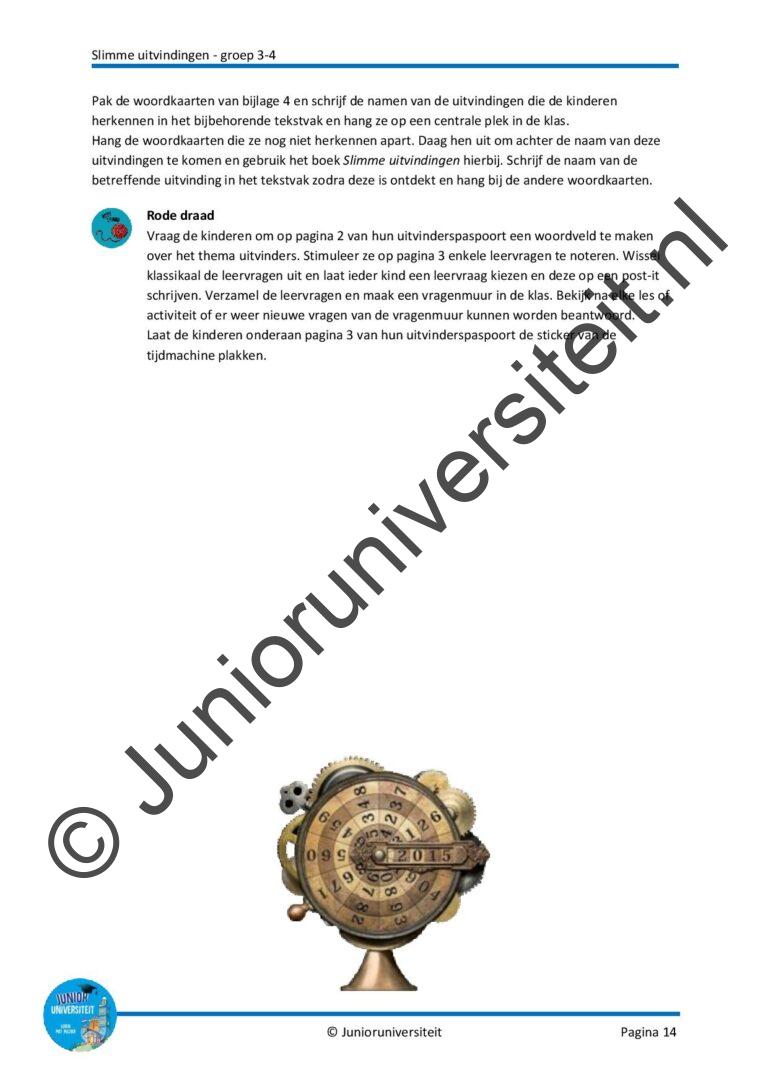 Slimme uitvindingen – groep 3-4 – Junioruniversiteit